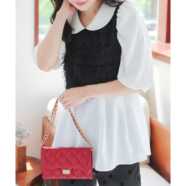 『タイムセール実施中』ZOZO問い合わせ番号:87043110ショップ:kobelettuce，コウベレタスブランド:KOBE LETTUCE，コウベレタス商品名:丸襟ふわふわシャギードッキングペプラムブラウスカテゴリ:トップス>シャ...