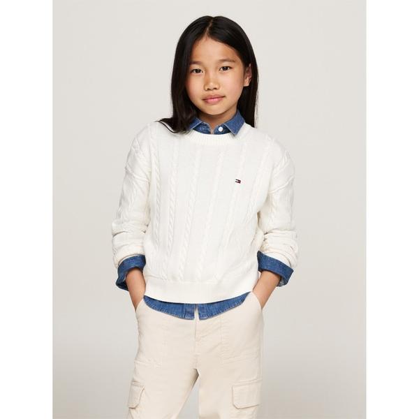 ZOZO問い合わせ番号:87111116ショップ:TOMMY HILFIGER，トミー ヒルフィガーブランド:TOMMY HILFIGER，トミーヒルフィガー商品名:GIRLS ケーブルセーターカテゴリ:トップス>ニット/セーターブラ...