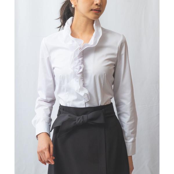 『タイムセール実施中』ZOZO問い合わせ番号:87111135ショップ:NARACAMICIE，ナラカミーチェブランド:NARACAMICIE，ナラカミーチェ商品名:【NARACAMICIE】ブロード長袖スタンドフリルシャツカテゴリ:トップ...