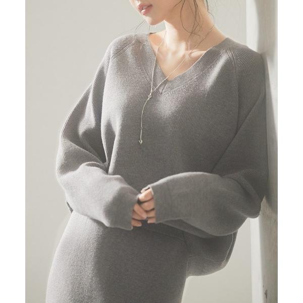 ZOZO問い合わせ番号:87144561ショップ:SAISON DE PAPILLON，セゾン ド パピヨンブランド:SAISON DE PAPILLON，セゾンドパピヨン商品名:レディース 畦編み Vネック ニット プルオーバー ラグラン...