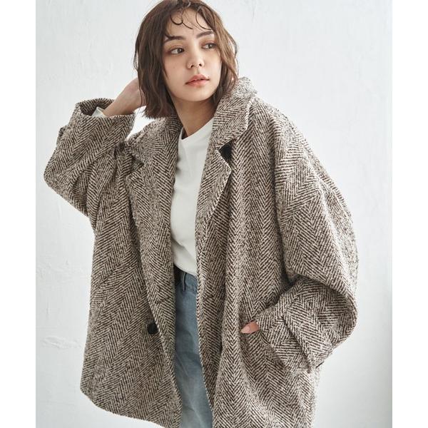 ZOZO問い合わせ番号:87182500ショップ:notch.，ノッチブランド:notch.，ノッチ商品名:【 notch.by yui 】Re arrival  2025AW ヘリンボーンＰコートカテゴリ:ジャケット/アウター>ピー...
