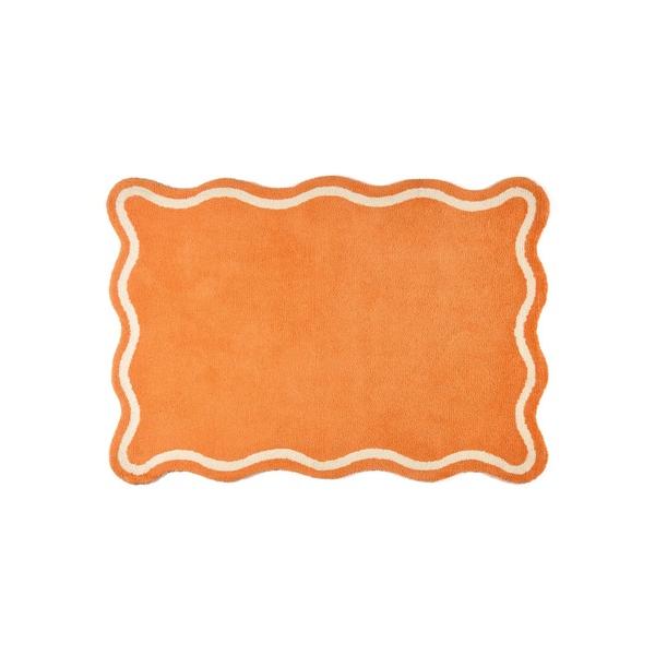 ZOZO問い合わせ番号:87183221ショップ:Francfranc，フランフランブランド:Francfranc，フランフラン商品名:ウェーブライン ラグ M 2000×1400 オレンジカテゴリ:インテリア>ラグ/マットブランド品...