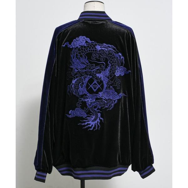 ZOZO問い合わせ番号:87183401ショップ:A'GEM/9 × .kom，エージェムナインブランド:REFLEM，レフレム商品名:『REFLEM/レフレム』ドラゴン刺繍ベロアスカジャンカテゴリ:ジャケット/アウター>スカジャンブ...