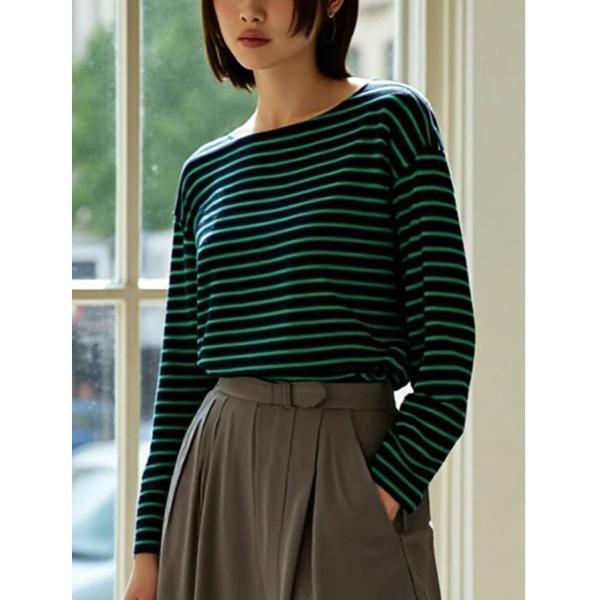 『タイムセール実施中』ZOZO問い合わせ番号:87184743ショップ:Edit Sheen，エディット シーンブランド:Edit Sheen，エディットシーン商品名:ボートネックボーダープルオーバーカテゴリ:トップス>Tシャツ/カッ...