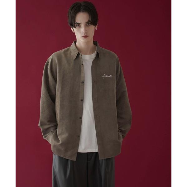 『セール実施中』ZOZO問い合わせ番号:87216879ショップ:WEGO，ウィゴーブランド:LUCY，ルーシー，WEGO，ウィゴー商品名:LUCY/フェイクスウェードワンポイントBIGロングスリーブシャツカテゴリ:トップス>シャツ/...