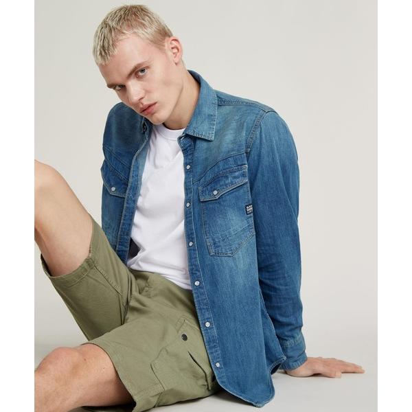 『セール実施中』ZOZO問い合わせ番号:87217421ショップ:G-STAR RAW，ジースター・ロゥブランド:G-STAR，ジースター商品名:Slim Denim Shirt/ベーシックデザインスリムデニムシャツカテゴリ:トップス&gt...