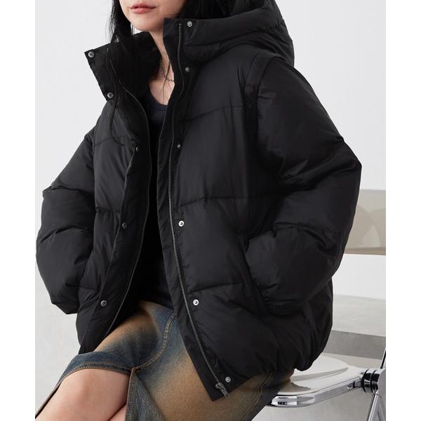 『タイムセール実施中』ZOZO問い合わせ番号:87219268ショップ:MONO-MART，モノマートブランド:MONO-MART，モノマート商品名:2WAYシャインナイロンフード中綿ジャケット/ベストカテゴリ:ジャケット/アウター>...