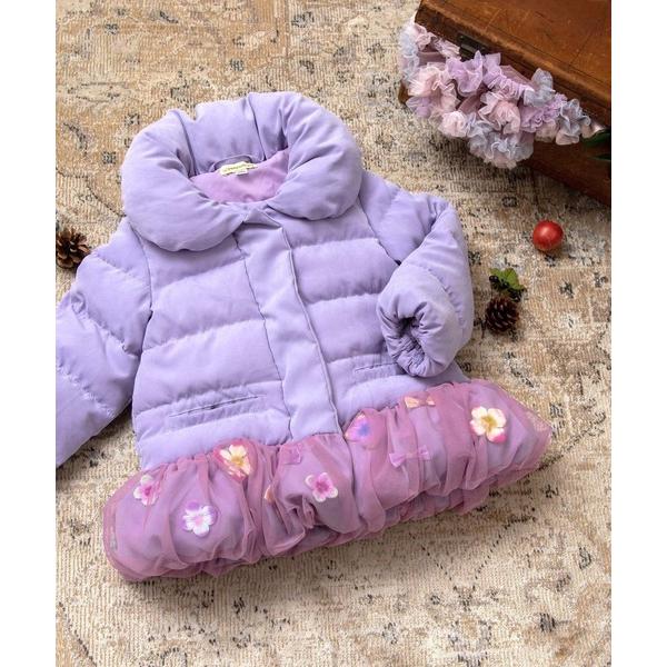 ZOZO問い合わせ番号:87221978ショップ:panpantutu，パンパンチュチュブランド:panpantutu，パンパンチュチュ商品名:お花とリボンのバルーンコート(140・150cm)カテゴリ:ジャケット/アウター>ダウンジ...