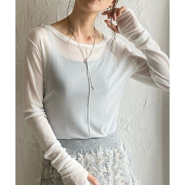 『タイムセール実施中』ZOZO問い合わせ番号:87222315ショップ:wears，ウェアーズブランド:She's Closet，シーズクローゼット商品名:指穴付きフィンガーホールクルーネック長袖シースルー/シアーロングTシャツカットソート...