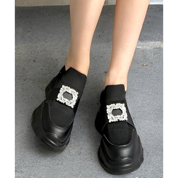 『タイムセール実施中』ZOZO問い合わせ番号:87223912ショップ:JULIA BOUTIQUE，ジュリアブティックブランド:JULIA BOUTIQUE，ジュリアブティック商品名:【22-24.5cm】 ビジュー付き厚底スニーカーカテ...