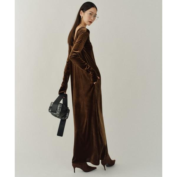 ZOZO問い合わせ番号:87286409ショップ:19 roots studio，ナインティーン ルーツ スタジオブランド:yae，ヤエ商品名:2way Uneck velours long dress / 2wayUネックベロアロングドレ...