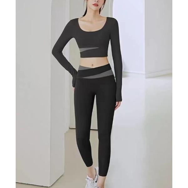 『セール実施中』ZOZO問い合わせ番号:87287024ショップ:Ritzy，リッツィーブランド:Ritzy，リッツィー商品名:カップ付き 長袖 フィットネス ヨガウェア+レギンス 2点セットカテゴリ:アウトドア/スポーツ>スポーツグ...