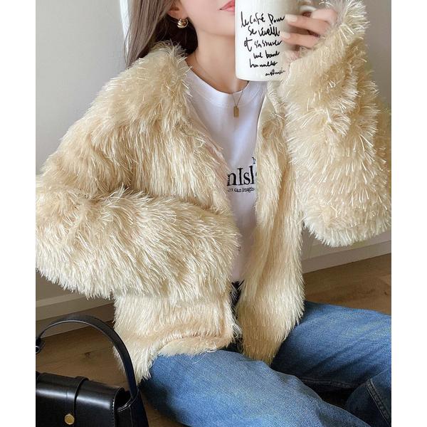 『タイムセール実施中』ZOZO問い合わせ番号:87321485ショップ:Classical Elf，クラシカルエルフブランド:classicalelf，クラシカルエルフ商品名:トレンド先取り！暖かふわふわフェザー素材ラメシャギービッグカラー...