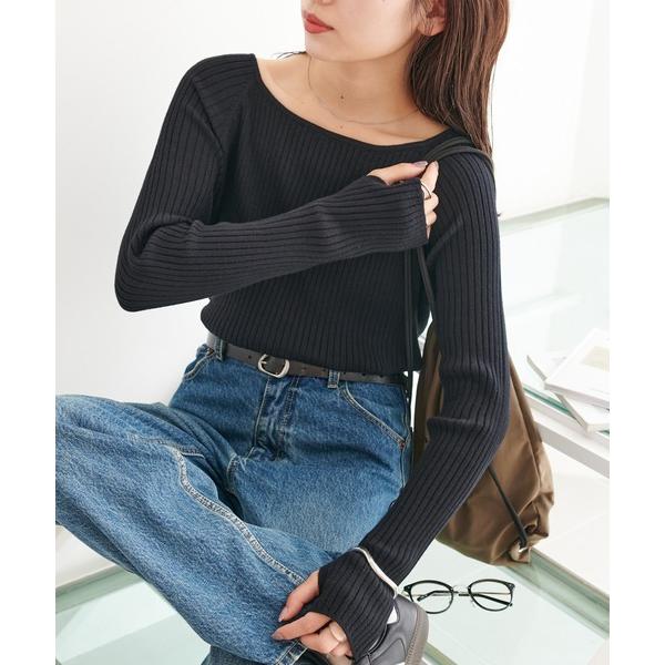 『タイムセール実施中』ZOZO問い合わせ番号:87321848ショップ:DISCOAT，ディスコートブランド:DISCOAT，ディスコート商品名:【WEB限定】モチモチリブサムホールボートネックカテゴリ:トップス>ニット/セーターブラ...