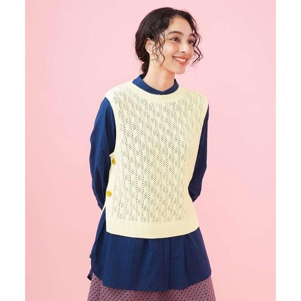 『タイムセール実施中』ZOZO問い合わせ番号:87324485ショップ:Jocomomola，ホコモモラブランド:Jocomomola，ホコモモラ商品名:Varios dulces 透かし編みベストカテゴリ:トップス>ベストブランド品...