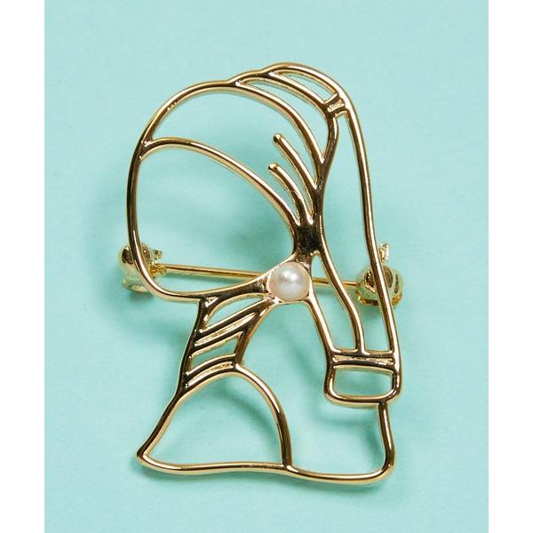 ZOZO問い合わせ番号:87326468ショップ:COMMON WARE，コモンウェアブランド:gargle，ガーグル商品名:gargle ガーグル：アートシリーズ　メタル真珠　フェルメール　真珠の耳飾りの少女　ブローチカテゴリ:アクセサリ...