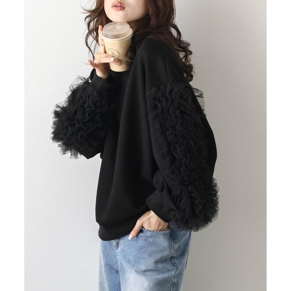 『セール実施中』ZOZO問い合わせ番号:87328544ショップ:SUGAR BISKET，シュガービスケットブランド:AMELY，エミリー商品名:フリルチュールスリーブトップスカテゴリ:トップス>スウェットブランド品番:atpss2...