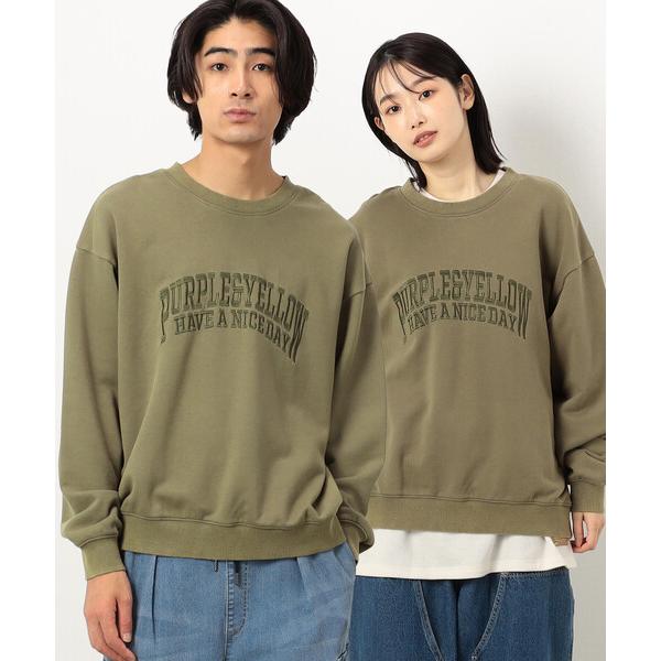『セール実施中』ZOZO問い合わせ番号:87329299ショップ:COMME CA ISM，コムサイズムブランド:Purple&amp;Yellow，パープルアンドイエロー商品名:フロスト加工ロゴ刺繍クルーネックプルオーバーカテゴリ:トップ...