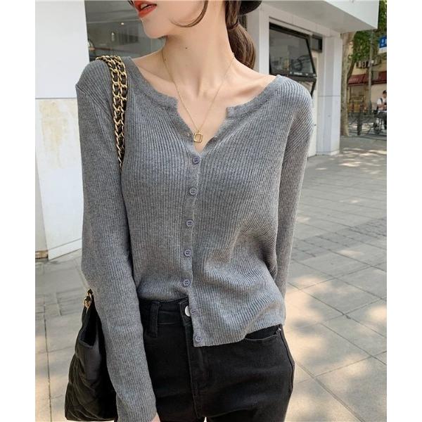 『タイムセール実施中』ZOZO問い合わせ番号:87359954ショップ:Crisp，クリスプブランド:roomy，ルーミー商品名:フロントボタンリブVネックニット（カーディガン/トップス）カテゴリ:トップス>カーディガン/ボレロブラン...