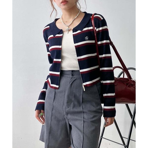 『タイムセール実施中』ZOZO問い合わせ番号:87363654ショップ:AS KNOW AS PLUS，アズノゥアズプラスブランド:AS KNOW AS plus，アズノゥアズプラス商品名:◇ワンポイントロゴ刺繍 ダブルジップカーディガンカ...