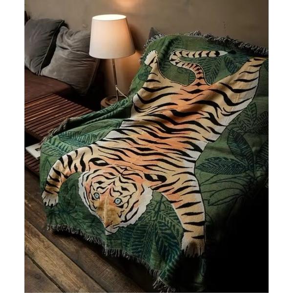 『タイムセール実施中』ZOZO問い合わせ番号:87364447ショップ:Port，ポートブランド:Port，ポート商品名:【 antique andico / アンティーク アンディコ 】 タイガー 大判 ブランケット ソファカバー / ト...