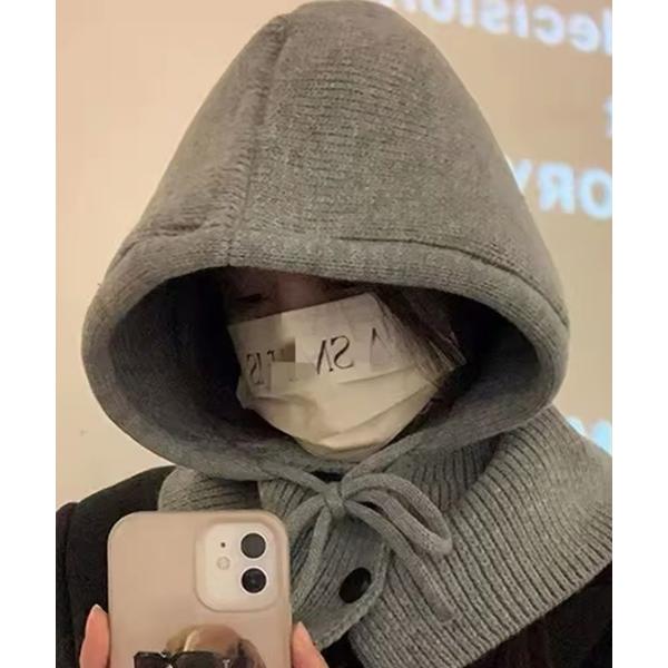 ZOZO問い合わせ番号:87397876ショップ:Port，ポートブランド:Port，ポート商品名:【 SORUTT / ソルト 】 ボタン付き バラクラバ / ニットフード ウォームキャップ #カテゴリ:帽子>ニットキャップ/ビーニ...