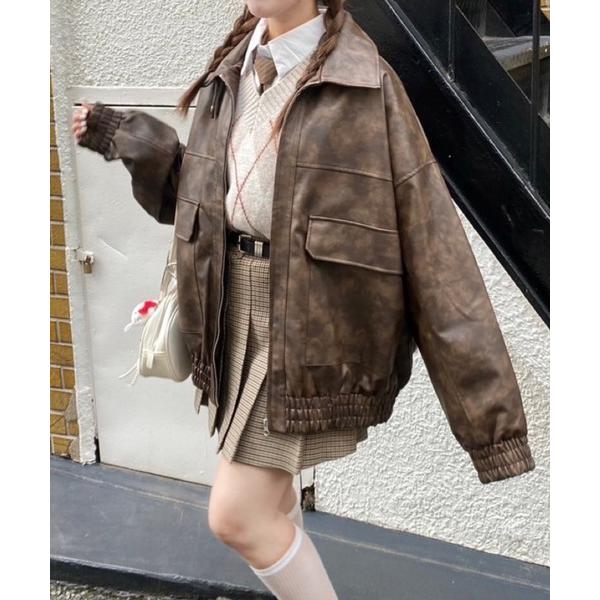 『タイムセール実施中』ZOZO問い合わせ番号:87467573ショップ:nemne store，ネンネストアブランド:nemne store，ネンネストア商品名:【XSサイズショート丈/低身長サイズあり】フェイクレザースタンドブルゾンカテゴ...