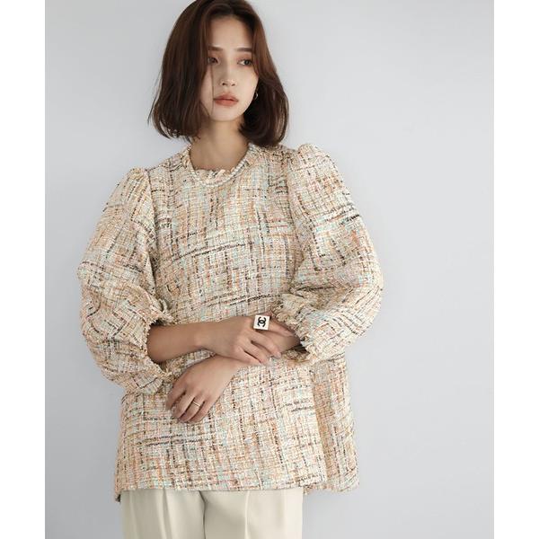 『タイムセール実施中』ZOZO問い合わせ番号:87500847ショップ:RIVER FIELD &amp; Co.，リバーフィールド　アンド　コーブランド:ELFRANK，エルフランク商品名:【VERY 1月号掲載】ツイードボリューム袖ブラ...