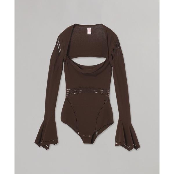 『セール実施中』ZOZO問い合わせ番号:87607331ショップ:Forget-me-nots，フォーゲットミーノッツブランド:FETICO，フェティコ商品名:fetico MESH KNIT SHAPED-NECK BODYSUIT FT...