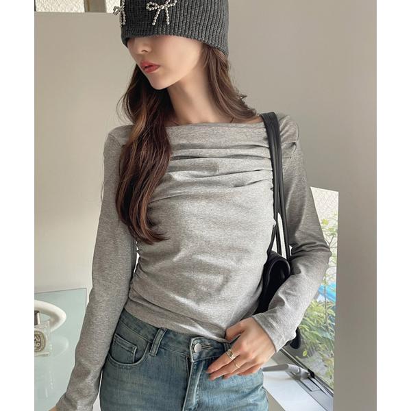 『タイムセール実施中』ZOZO問い合わせ番号:87639534ショップ:Ada.，エイダブランド:Ada.，エイダ商品名:タックデザイン ドレープ ボートネック Tシャツカテゴリ:トップス>Tシャツ/カットソーブランド品番:ada16...