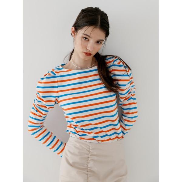 ZOZO問い合わせ番号:87675910ショップ:Katrin TOKYO，カトリーントーキョーブランド:Katrin TOKYO，カトリーントーキョー商品名:puff sleeve border teeカテゴリ:トップス>Tシャツ/...