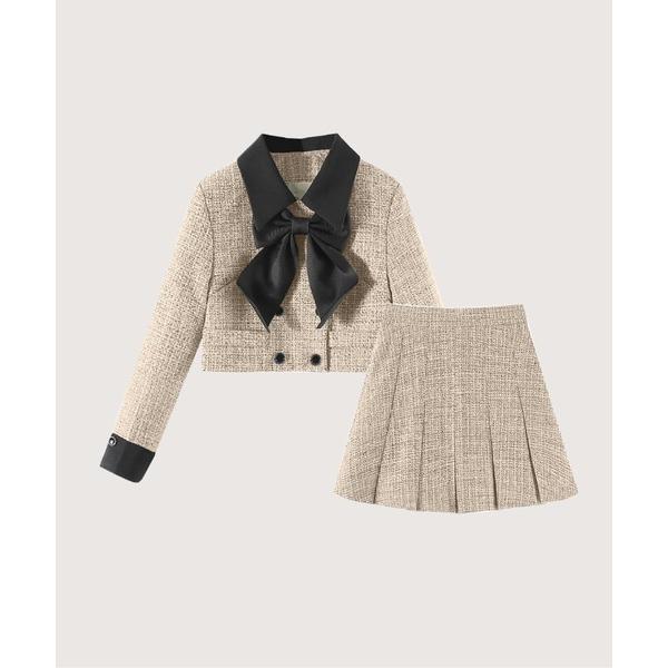 ZOZO問い合わせ番号:87676143ショップ:P L U M STORE，プラム ストアブランド:LA POMME petit，ラポミ・プチ商品名:エレガントツイードリボンセットアップ Elegant Tweed Ribbon Set-...