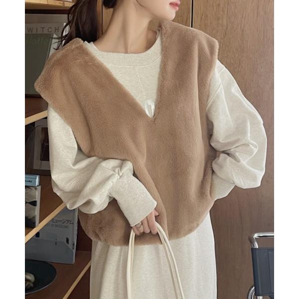 『タイムセール実施中』ZOZO問い合わせ番号:87710561ショップ:Ada.，エイダブランド:TREOVER，トレオーバー商品名:ふわふわエコファー Vネックベストカテゴリ:トップス>ベストブランド品番:tre74503001素材...