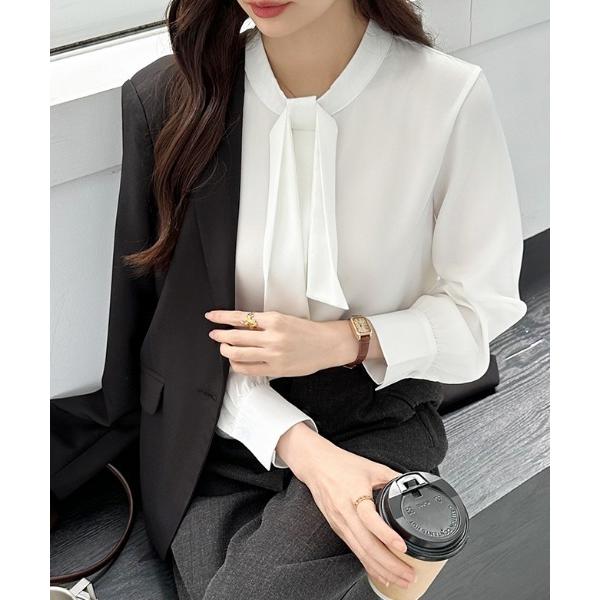 『タイムセール実施中』ZOZO問い合わせ番号:87714344ショップ:Ada.，エイダブランド:COCOMOMO，ココモモ商品名:きちんとしたい日に、迷わず選べる一枚。 ボウタイブラウス きれいめ ボウタイ ブラウス リボン 長袖 艶光沢...