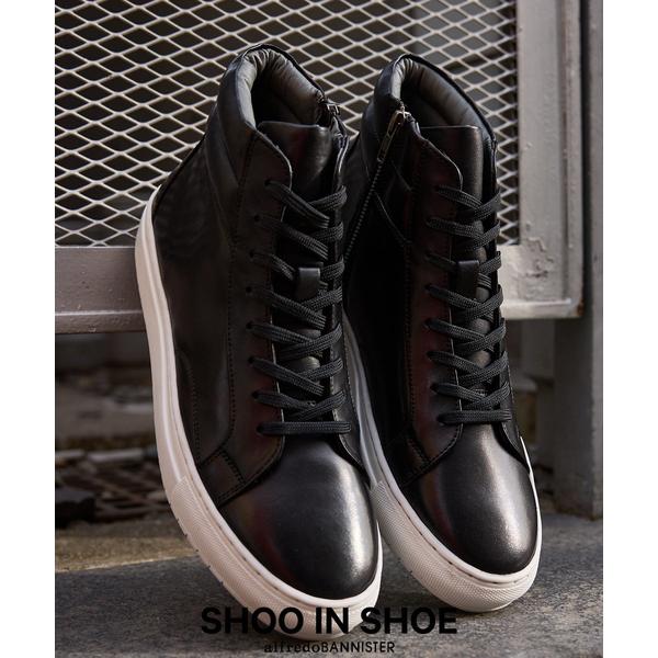 ZOZO問い合わせ番号:87714758ショップ:alfredoBANNISTER，アルフレッド・バニスターブランド:alfredoBANNISTER，アルフレッドバニスター商品名:サイドジップ ハイカット レザースニーカーカテゴリ:シュー...