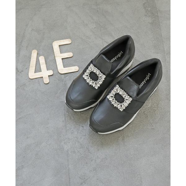 『セール実施中』ZOZO問い合わせ番号:87715892ショップ:SOROTTO，ソロットブランド:masyugirl，マシュガール，SOROTTO，ソロット商品名:【4E 幅広】3Dインソール キラキラビジューバックル付き 厚底スリッポン...