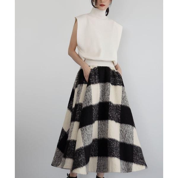 『タイムセール実施中』ZOZO問い合わせ番号:87716761ショップ:GIRL，ガールブランド:ELFRANK，エルフランク商品名:【VERY 1月号掲載】ブロックチェック起毛ロングフレアスカートカテゴリ:スカート>スカートブランド...