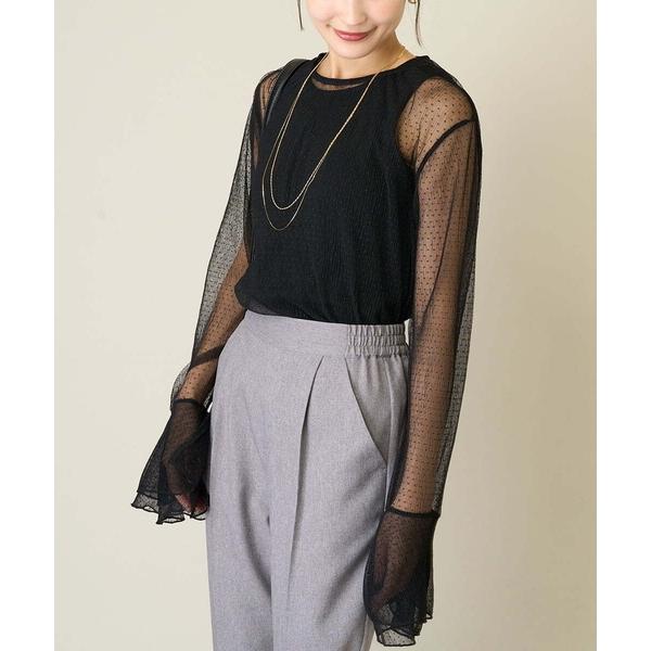 『セール実施中』ZOZO問い合わせ番号:87751105ショップ:a.v.v，アー・ヴェ・ヴェブランド:a.v.v，アーヴェヴェ商品名:ベルスリーブドットチュールトップスカテゴリ:トップス>Tシャツ/カットソーブランド品番:K2KJV...