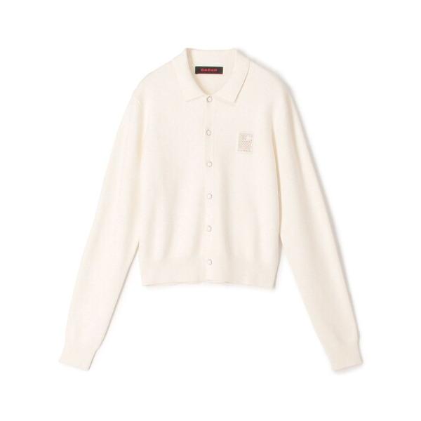 ZOZO問い合わせ番号:87814531ショップ:TOMORROWLAND，トゥモローランドブランド:CABaN，キャバン，TOMORROWLAND，トゥモローランド商品名:コットンカシミヤ パールロゴポロカーディガンカテゴリ:トップス&g...