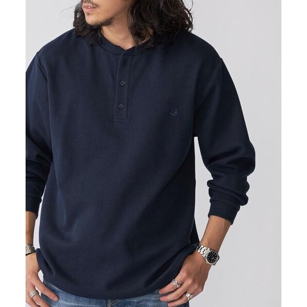 ZOZO問い合わせ番号:87848740ショップ:SHIPS，シップスブランド:SHIPS，シップス商品名:【WEB限定】SHIPS:〈抗菌・防臭〉ワンポイントロゴ バーズアイ ヘンリーネック 長袖 Tシャツカテゴリ:トップス>Tシャ...