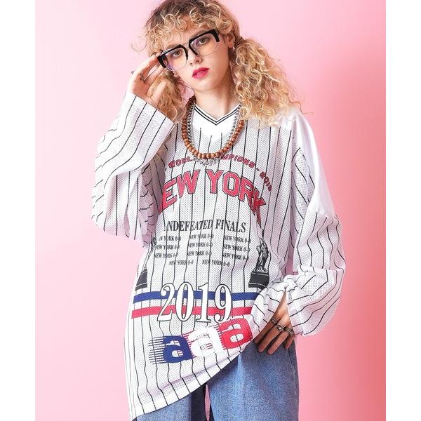 『タイムセール実施中』ZOZO問い合わせ番号:87890505ショップ:ankoROCK，アンコロックブランド:a.p.o.v.，エーピーオービー商品名:a.p.o.v. ビッグプリントストライプ柄メッシュホッケーシャツカテゴリ:トップス&...