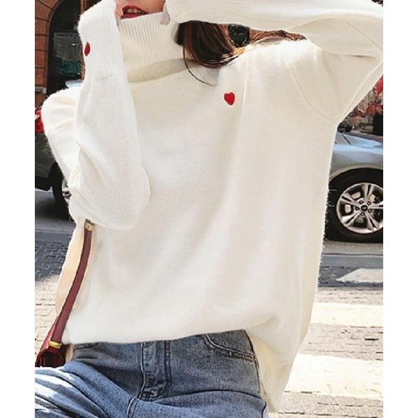 『タイムセール実施中』ZOZO問い合わせ番号:87925551ショップ:Ada.，エイダブランド:Miniministore，ミニミニストア商品名:ニットセーター ハイネック ハート柄カテゴリ:トップス>ニット/セーターブランド品番:...