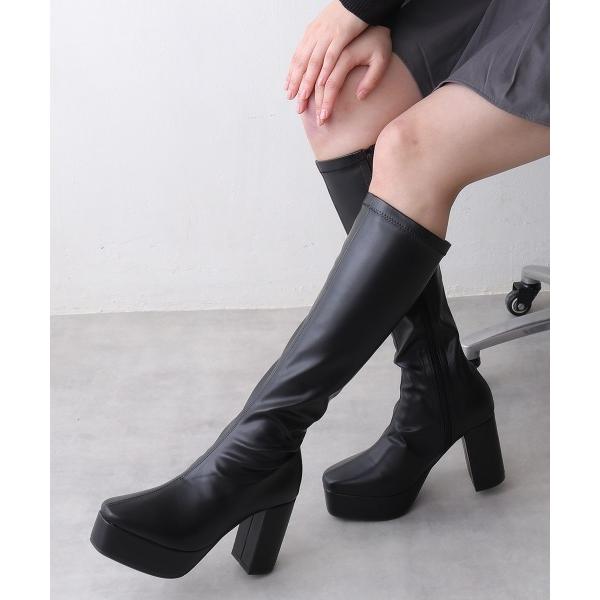 『タイムセール実施中』ZOZO問い合わせ番号:87958180ショップ:Ada.，エイダブランド:DEMETER，デメテル商品名:厚底 プラットフォーム 太ヒール ストレッチ ロングブーツカテゴリ:シューズ>ブーツブランド品番:dem...