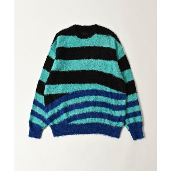 ZOZO問い合わせ番号:87958548ショップ:MAISON mou，メゾン ムーブランド:ADAM PATEK，アダムパテック商品名:【ADAMPATEK/アダムパテック】shaggy distorted stripes crew kn...