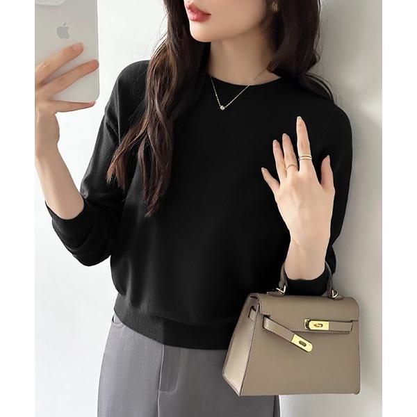 『セール実施中』ZOZO問い合わせ番号:87989289ショップ:Ada.，エイダブランド:COCOMOMO，ココモモ商品名:オンオフ着回せるきれいめニット クルーネックニット 長袖 ヤク風ニット ニット トップス オフィスカジュアル ジャ...