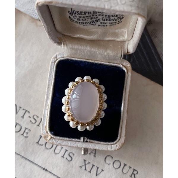 ZOZO問い合わせ番号:88021498ショップ:TONE，トーンブランド:tone，トーン商品名:【mallelabrocante/マルラブロカント】オニキスとヴィンテージパールの大きなオーバルリング/金属アレルギー対応カテゴリ:アクセサ...