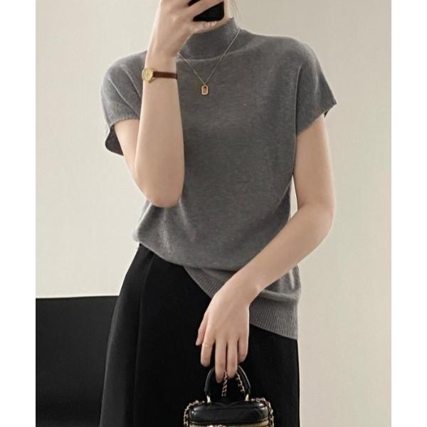 ZOZO問い合わせ番号:88055034ショップ:Crisp，クリスプブランド:Alum'，アルム商品名:フレンチスリーブモックネックトップスカテゴリ:トップス>ニット/セーターブランド品番:A10224s1素材:POLYESTER7...