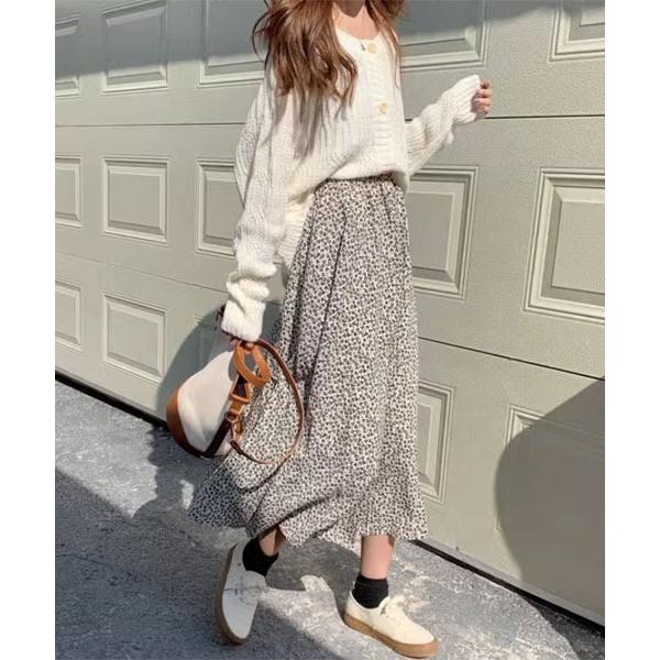 『セール実施中』ZOZO問い合わせ番号:88055447ショップ:Mayree，メイリーブランド:i-dare，アイディア商品名:【i-dare】モノクロ 花柄 フレア ロング スカートカテゴリ:スカート>スカートブランド品番:ID-...