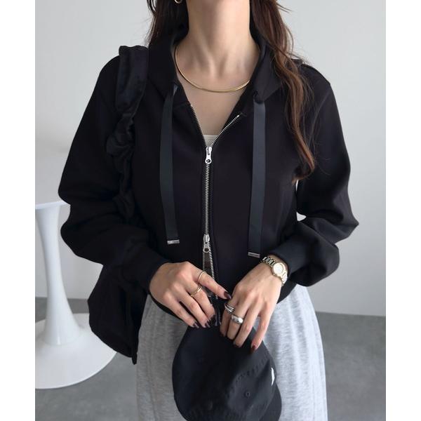 ZOZO問い合わせ番号:88088265ショップ:kobelettuce，コウベレタスブランド:KOBE LETTUCE，コウベレタス商品名:[ Yuumiさんコラボ ] ダブルジップショートパーカーカテゴリ:トップス>パーカーブラン...