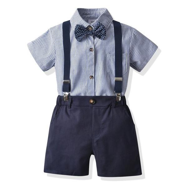 『タイムセール実施中』ZOZO問い合わせ番号:88089343ショップ:TeddyShop，テディショップブランド:DAY CLOSET，デイ クローゼット商品名:【丸ごと洗える セットアップ キッズスーツ】 半袖ストライプシャツ+サスペン...